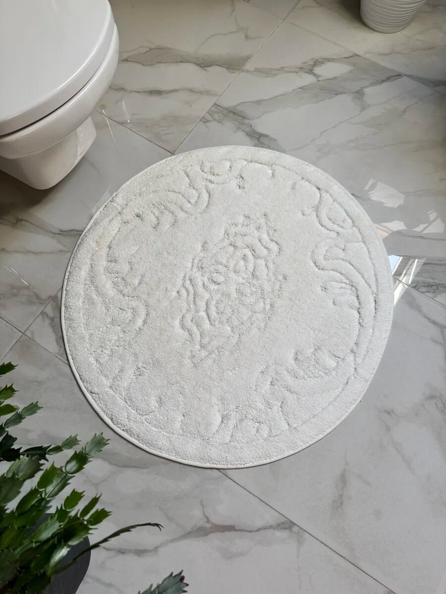 Коврик Natali's Carpets на пол круглый для ванной и туалета 100х100 см Турция