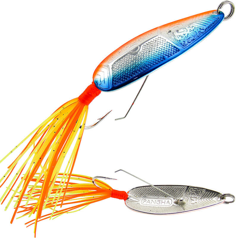 Блесна литьевая из латуни на щуку, покрыта золотом и серебром RB Панча "незацепляйка" 15гр - 127