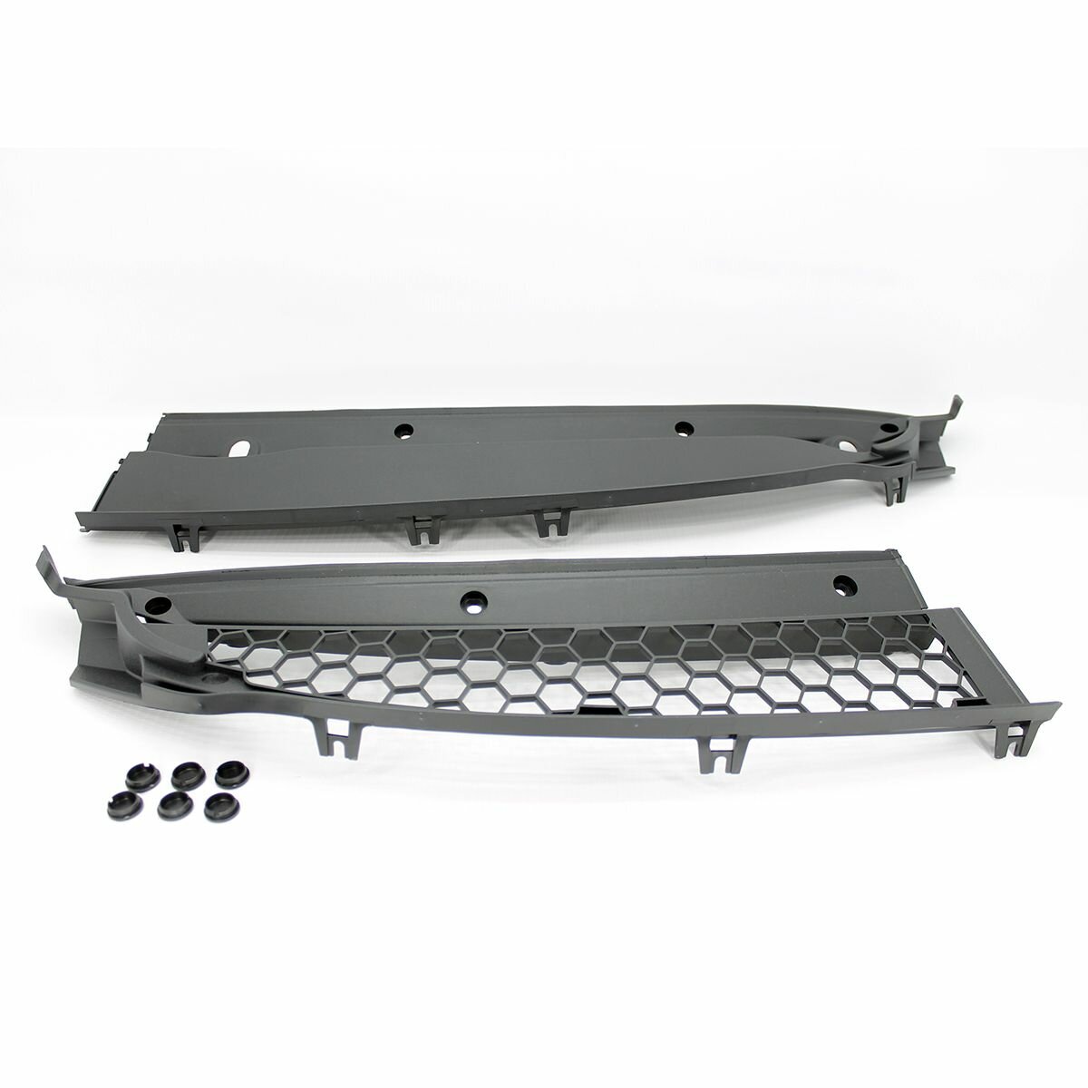 Накладка жабо лобового / ветрового стекла Lada Priora / ВАЗ 2170, 2171, 2172 (под кондиционер, соты, с заглушками, нового образца)