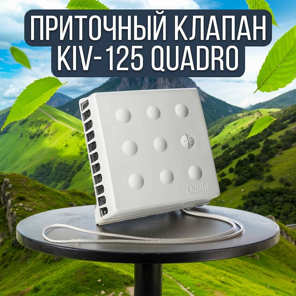 Приточный клапан стеновой КИВ-125 оголовок Quadro