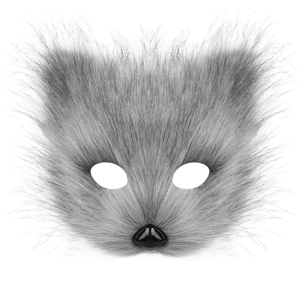 Костюм для Хэллоуина "Лиса", маска, перчатки, хвост, темно-серый