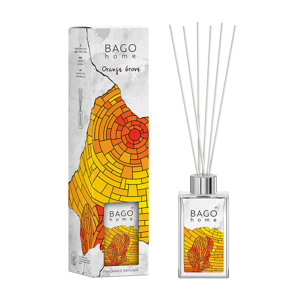 Аромадиффузор с палочками Bago home Апельсиновая роща 75 мл