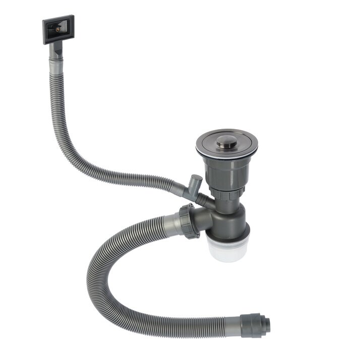 Сифон для мойки AFLORN AF90101F-1, 3 1/2", черный 10829354