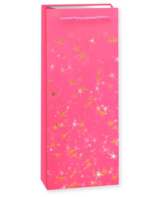Пакет подарочный для вина, Тысячи созвездий, Дизайн №1, Розо
