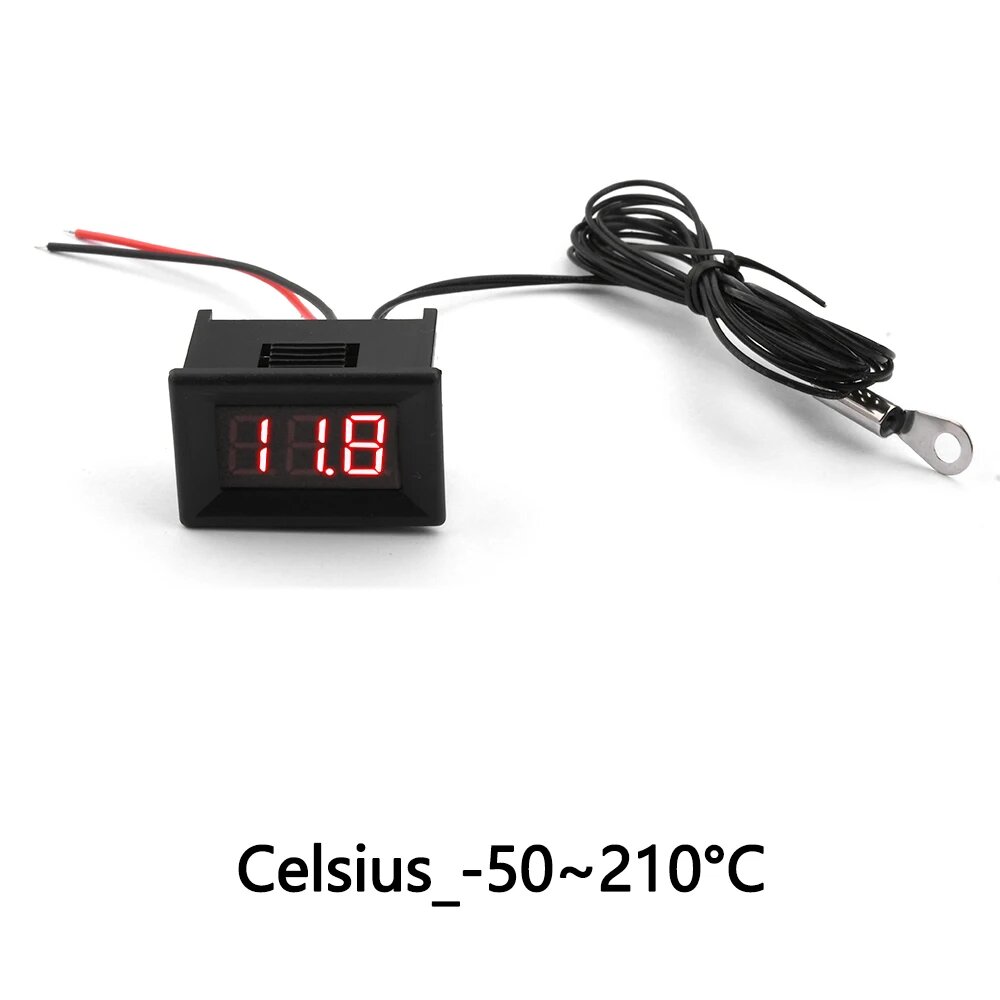 Цифровой термометр Celsius Red -50~210°C, DC 4-28V