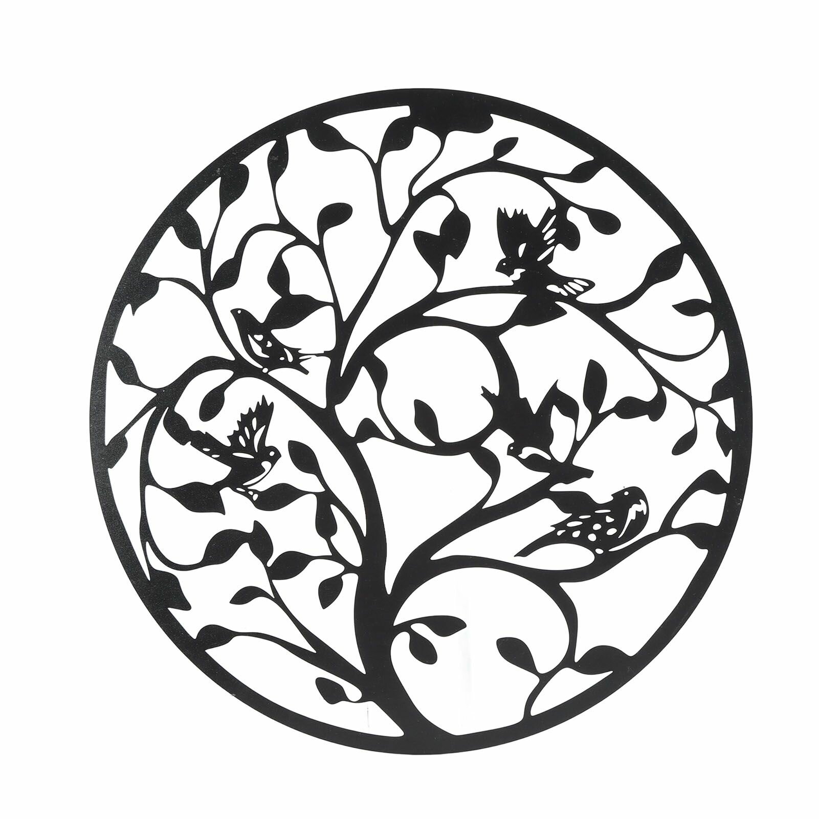 Металлическое настенное дерево 30 см черное