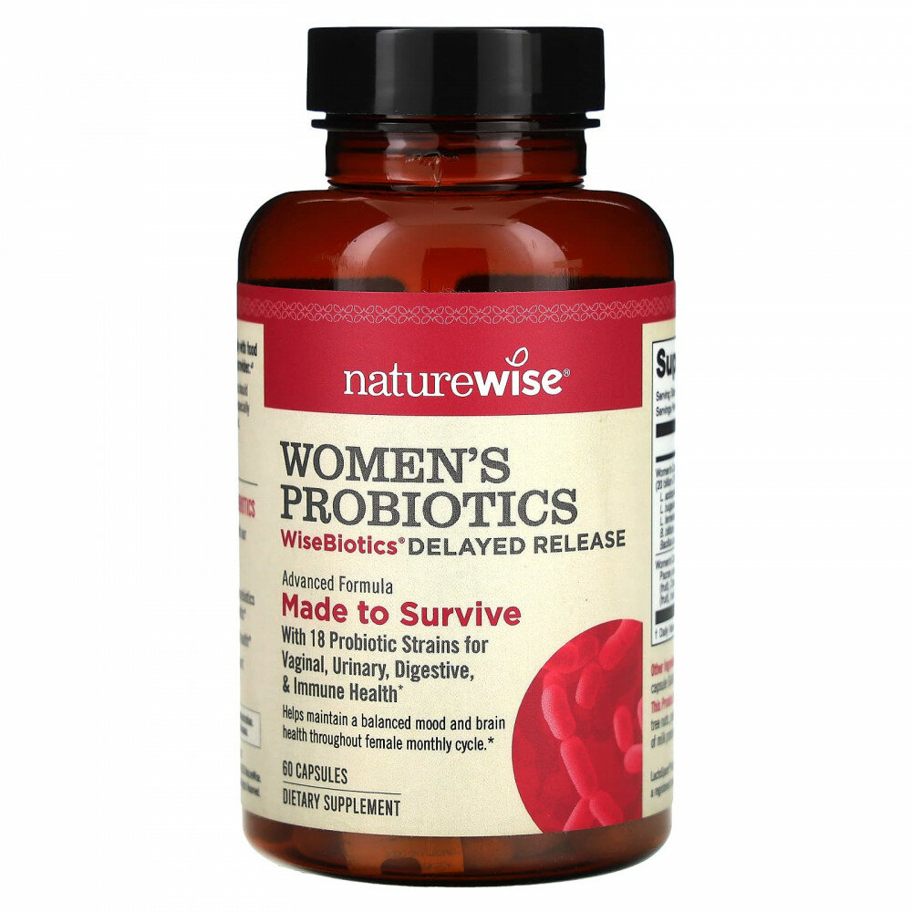 NatureWise, пробиотики для женщин, с отсроченным высвобождением, 60 капсул