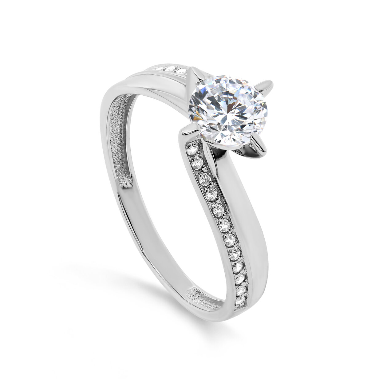 Кольцо, серебро, 925 проба, фианит