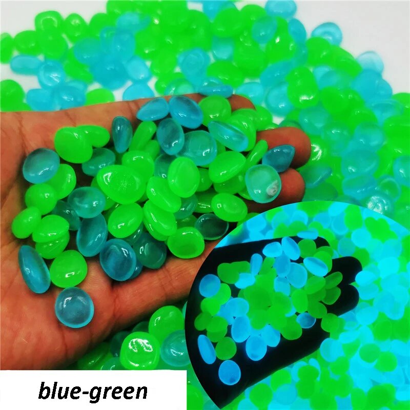 Светящиеся гальки для сада RPXBGUCKARHG Зеленый, 50PCS, Blue-Green