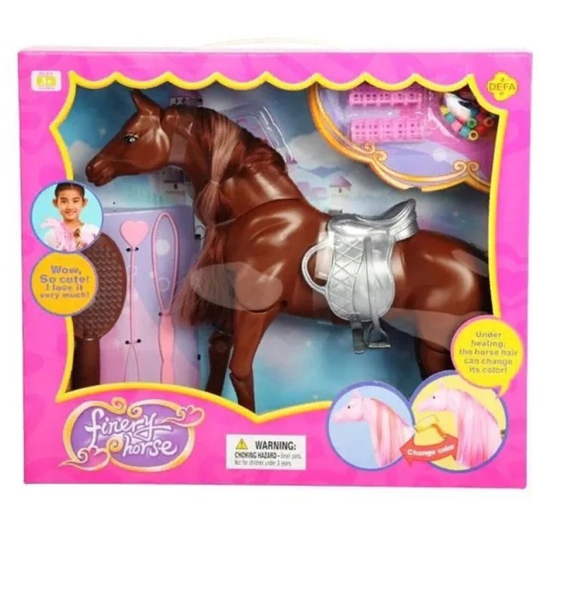 Лошадка Defa Lucy с седлом и аксессуарами для гривы, в асс. 8011