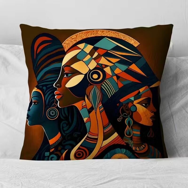 Подушка Декоративна Африканские жители, Мулатки 40х40 велюр