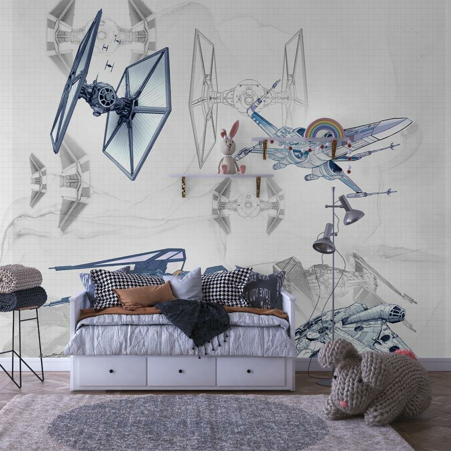 Фотообои Самолет макет 14-241-S-Песок 270 x 200 см (ВхШ) Метровые, флизелиновые, влагостойкие обои MasterFresok