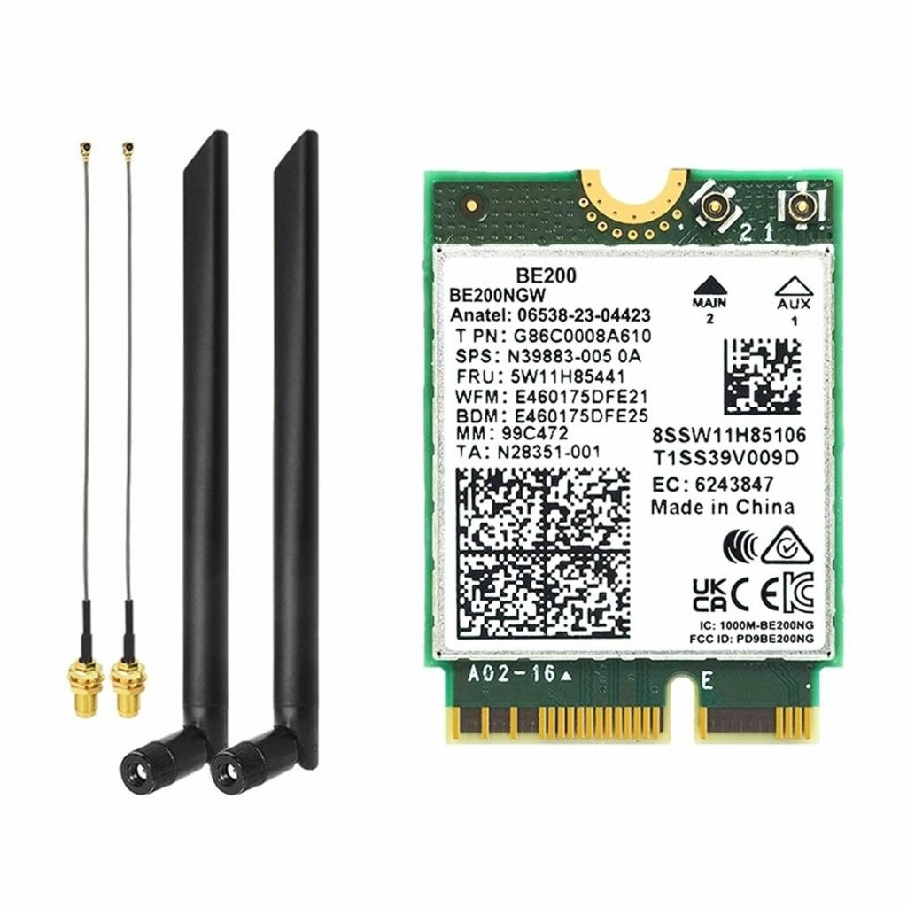 Беспроводной модем, BE200ngw WIFI7 встроенная беспроводная сетевая карта-сетевая карта плюс соединительный кабель и антенна