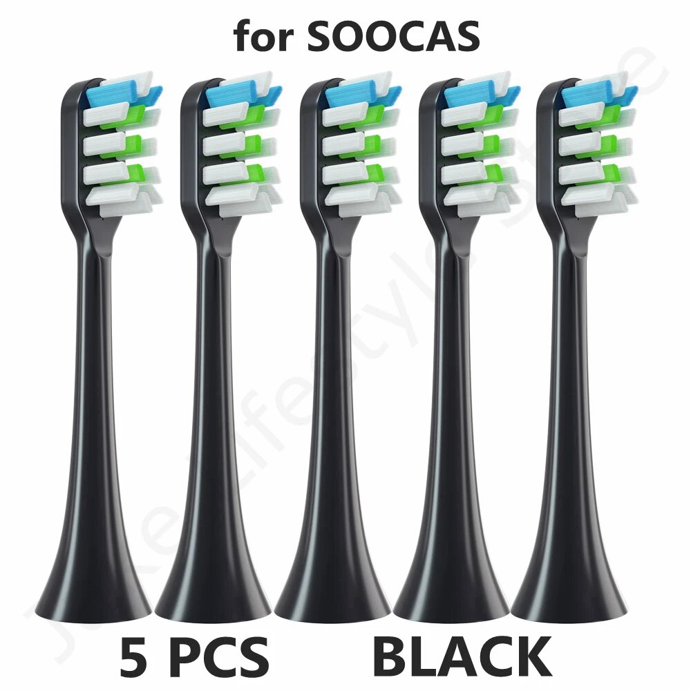 Насадки для зубной щетки SOOCAS, 5 шт, Черный (5HS)
