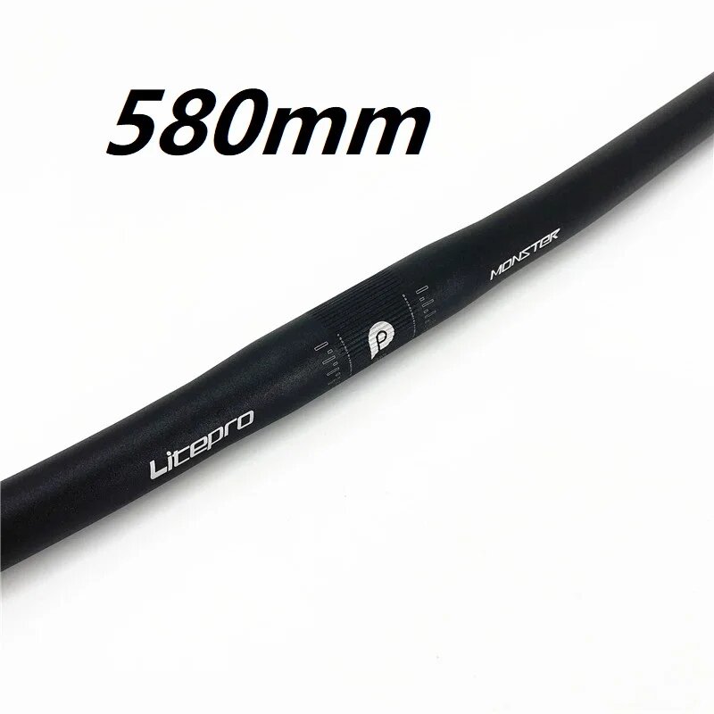 Litepro Руль алюминиевый черный 540/580 мм Черный, Black 580mm