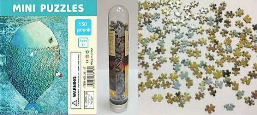 ПазлыВКолбе 150 деталей. Голубая рыба MINI PUZZLES (10*15 см) 33-117, (YIWU XINSHIXIAN ARTS AND CRAFTS C