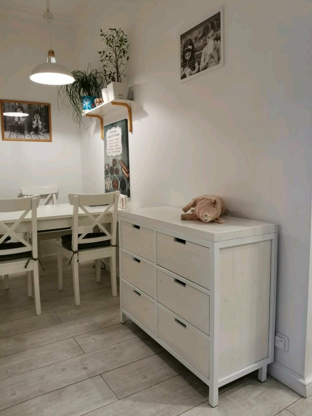 Комод "EasyLOFT" в стиле лофт "White", массив дуба, 100х40х80 см.