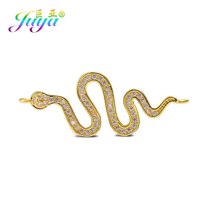 Juya медные круглые коннекторы с цирконами Gold