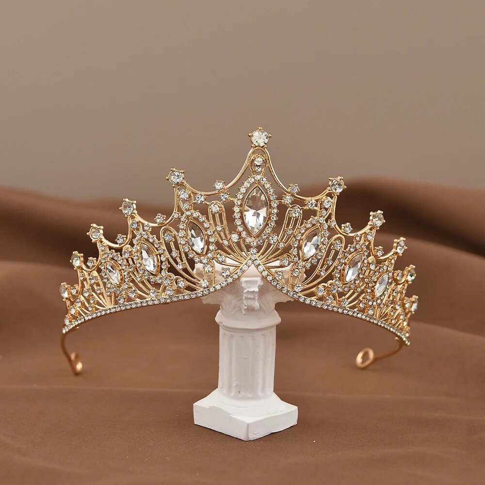 Золотая хрустальная корона Gold White