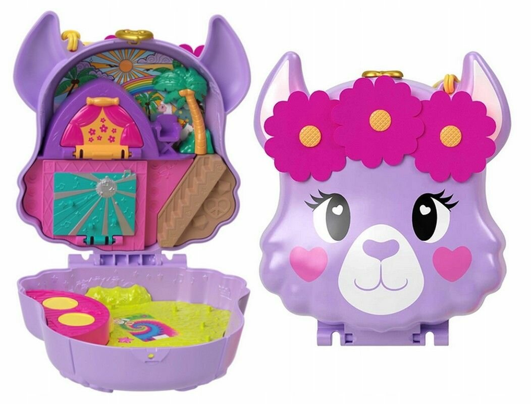 Фигурки Mattel Polly Pocket - Игровой набор Лама с фигурками и аксессуарами - Полли Покет HKV33