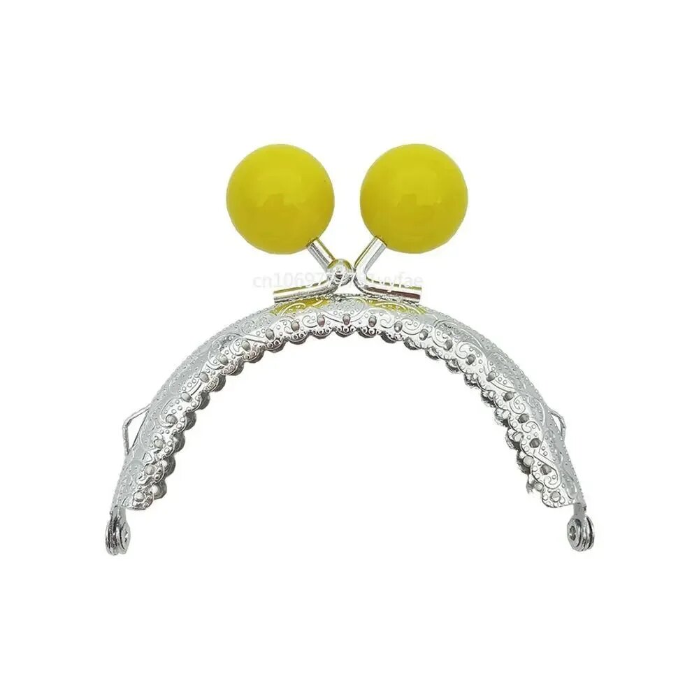 Металлическая рамка для кошелька ярких цветов, застежка-поцелуй, застежка для кошелька, рамка для сумки, застежка-поцелуй, застежка для сумки, рамка для сумки, пряжка, сделай сам, ремесло Светло-желтый, 17