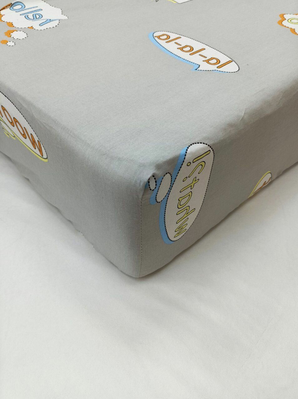 Простынь на резинке 80х160х20 см, детская, Поплин 100% хлопок