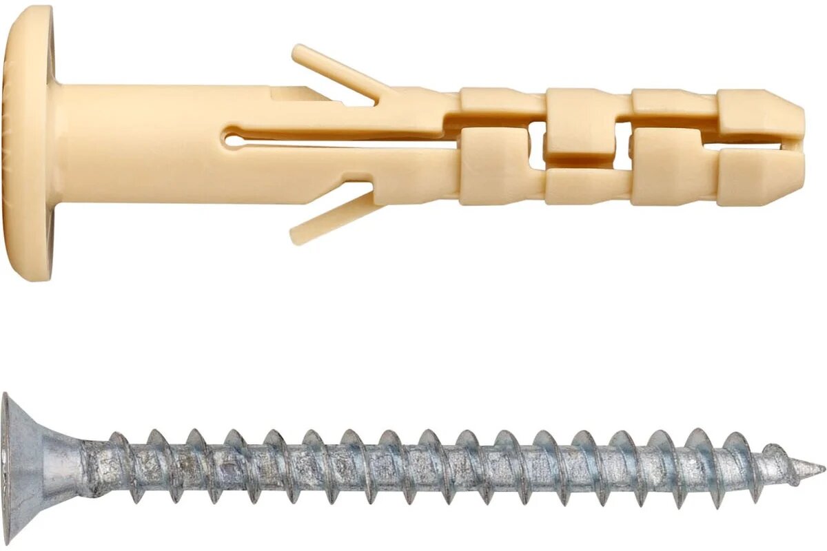 Европартнер Дюбель с фланцем для сквозного монтажа нейлоновый PND F 6х40мм с шурупом 4,0х40мм (40 шт.) K2 0476 0