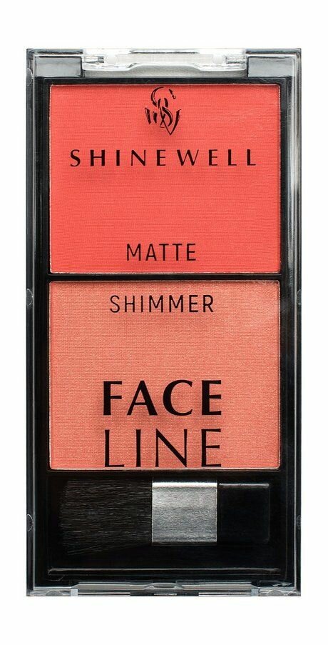 SHINEWELL Двойные румяна с матовым и шиммер эффектом Blusher Palette Matte and Shimmer, 8,2 г, набор №1