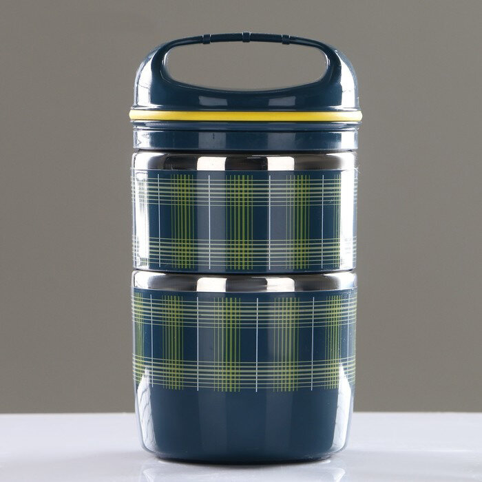 Ланч бокс с отделениями, контейнер для еды "Аланхе", 1.08 л, 2 уровня, сохраняет тепло 3 ч