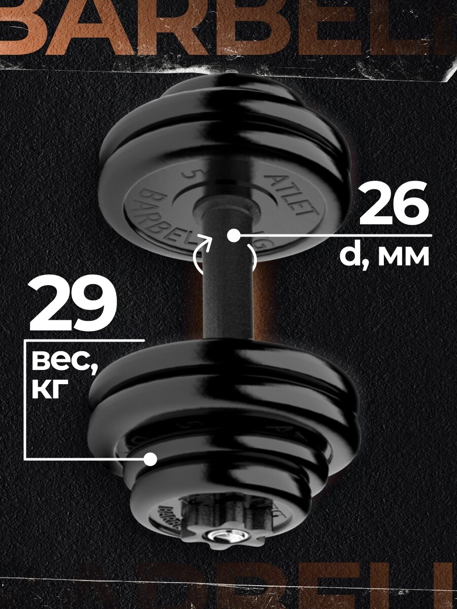 Гантель разборная MB Barbell MB-FdbM-At29 29кг