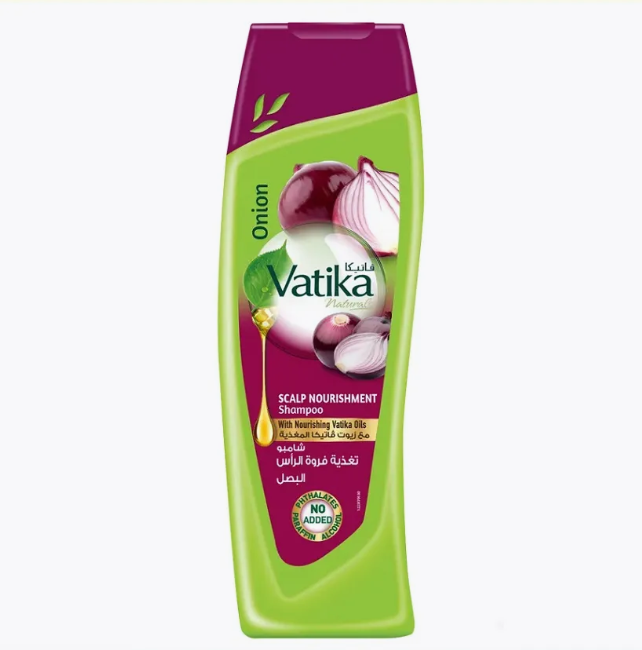 Vatika ONION Scalp Nourishment Shampoo, Dabur (Ватика луковый шампунь питающий кожу головы, Дабур), 400 мл.