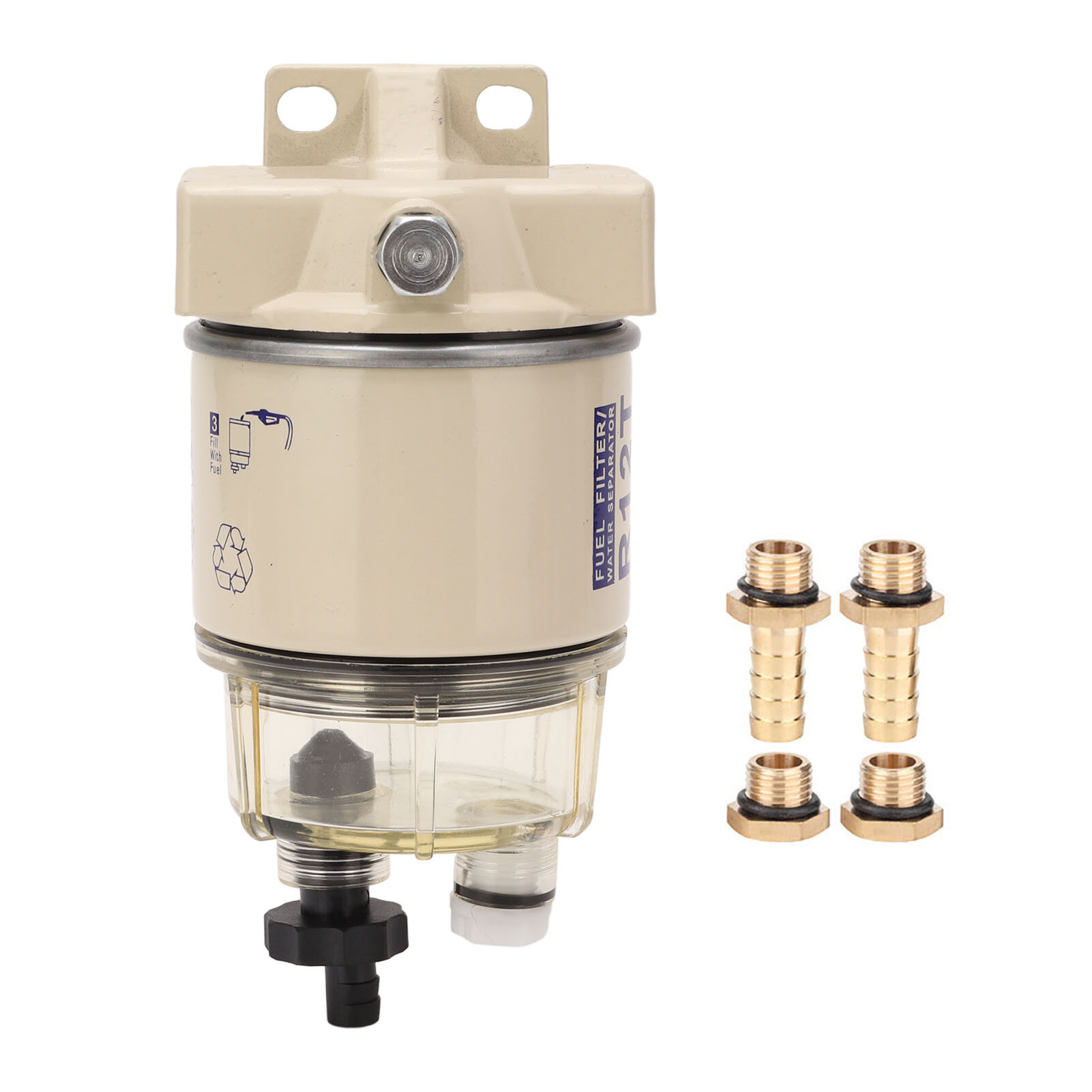 Фильтр-водоотделитель для морского топлива R12T, совместимый с двигателями скоростных катеров, прочный и устойчивый к коррозии