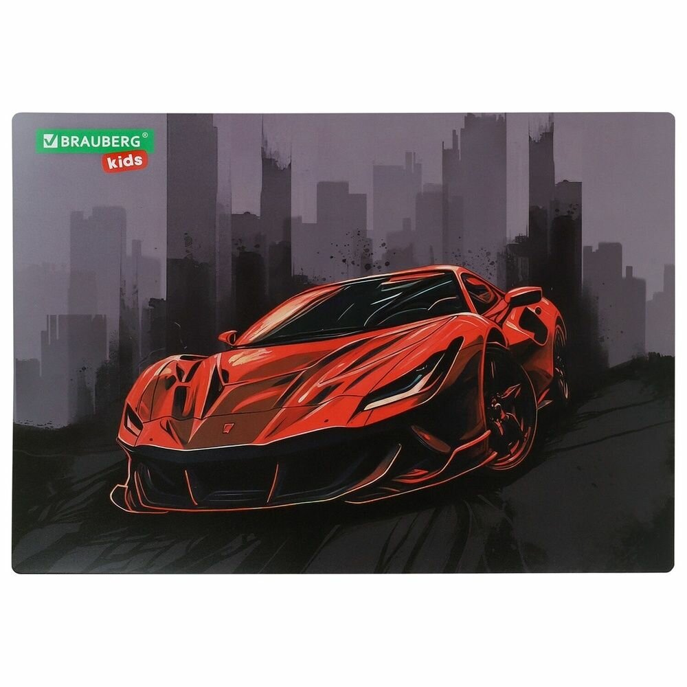 Настольное покрытие Brauberg А3+, пластик, 46x33 см "Red car"