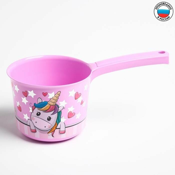 Ковш Idea для купания детский 1,5 л, деко, Единорог (М 1218)