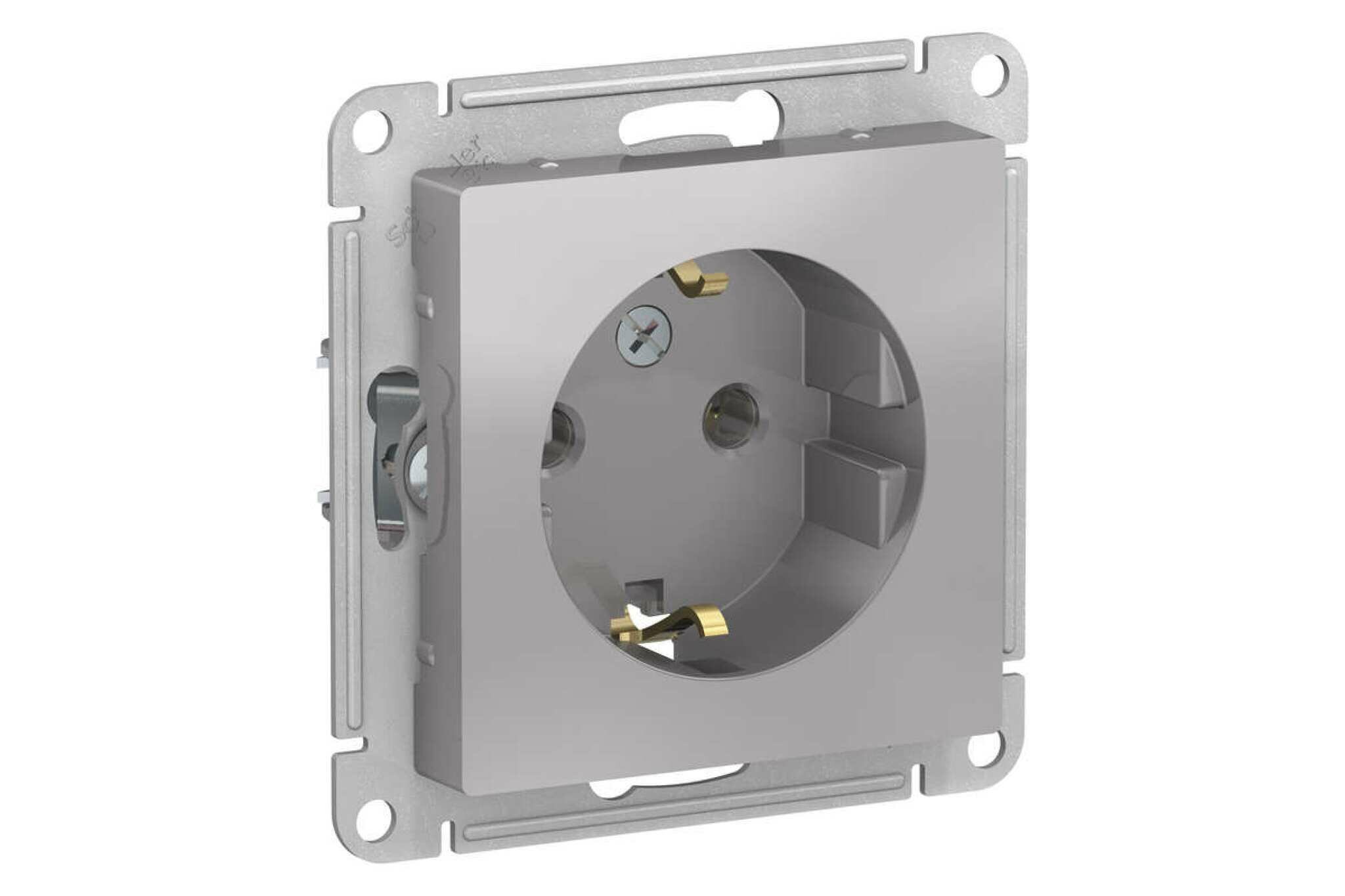 Розетка Schneider Electric ATLAS DESIGN ATN000343, силовая, встраиваемая, алюминий