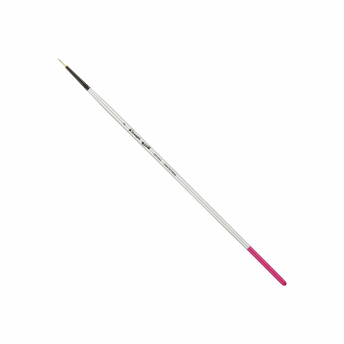 Кисть художественная Комус Арт, синтетика, средняя жесткость, круглая, №2, длинная ручка (1857694)