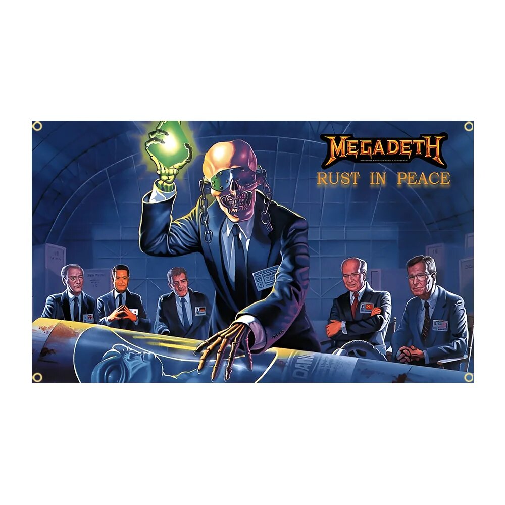 Персонализированный флаг M-MegadethS из полиэстера Темно-синий, 60 х 90 см, Оранжевый