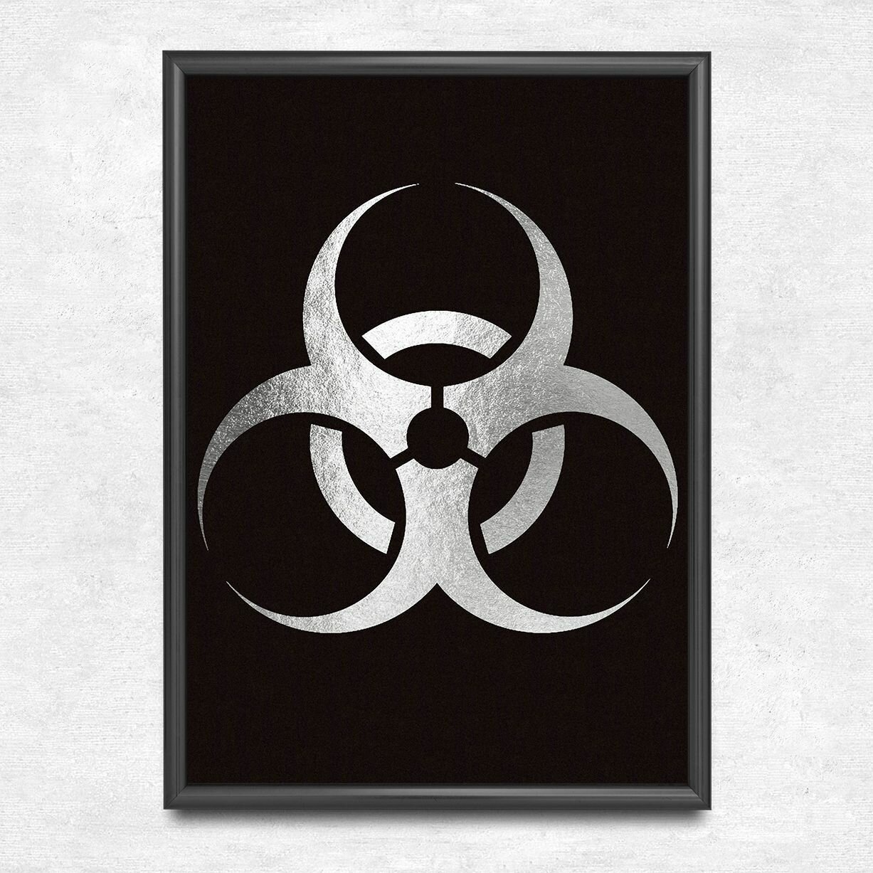 Постер интерьерный Биологическая опасность. Постер на стену Biohazard. Плакат для детской, гостиной, спальни, кабинета минимализм