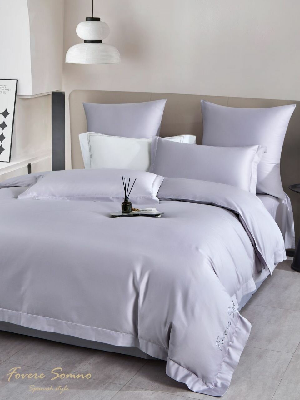 Постельное белье Евро Fovere Somno, Люкс Сатин, Египетский хлопок