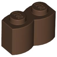 Brick, Modified 1 x 2 with Log Profile 30136 Brown U