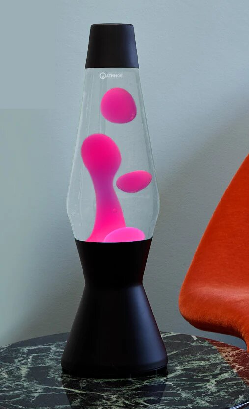 Лава-лампа Mathmos Astro Розовая/Прозрачная Matt Black