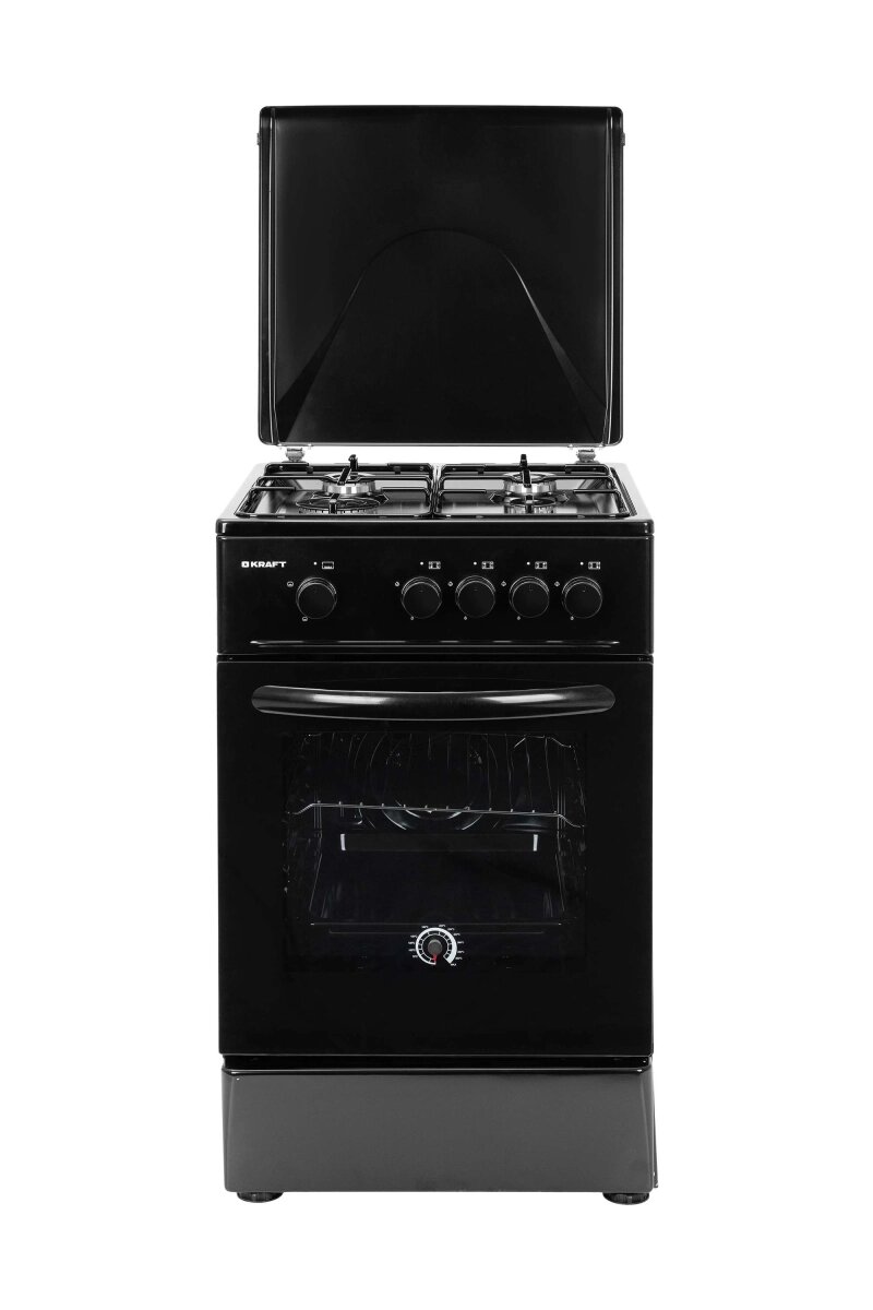 Плита газовая KRAFT KF-FSK5301GBL черный, с газ-контролем, 4 конфорки