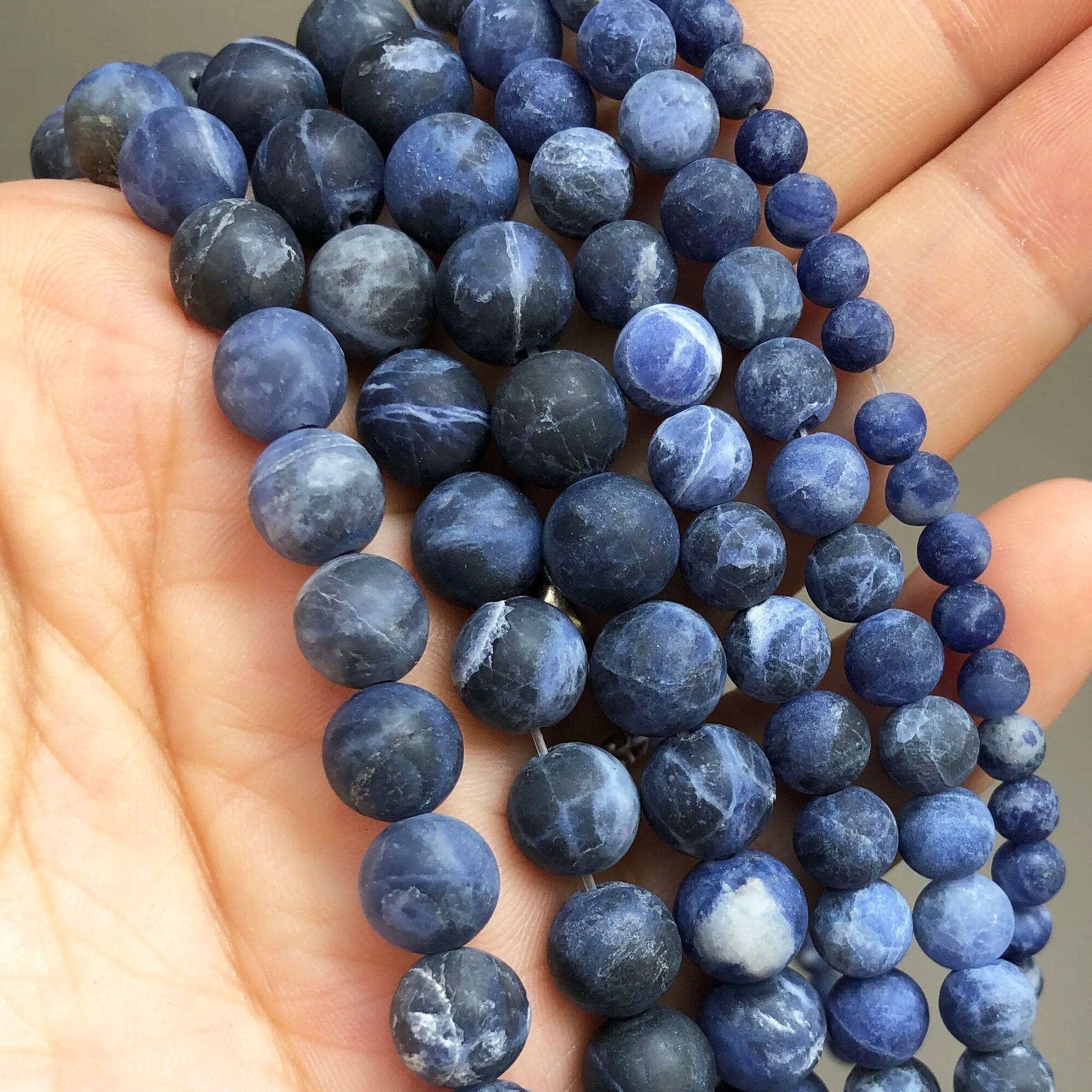 Бусины из камня xilitata лабрадорит, агат, Темно-синий, 6mm (approx 61pcs), Old Blue Sodalite