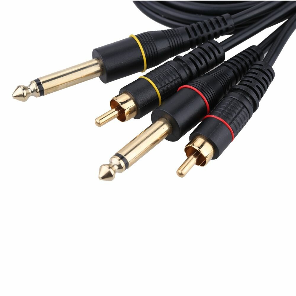 5-футовый Двойной разъем RCA для подключения к двойному разъему 6,35 мм 1/4 "