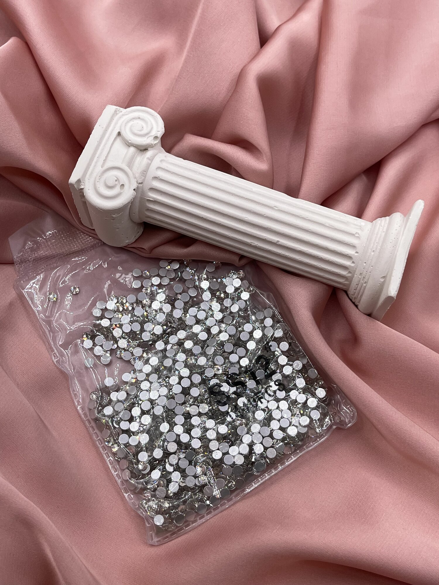 Стразы серебристые клеевые холодной фиксации SS12, 3мм, 1440шт