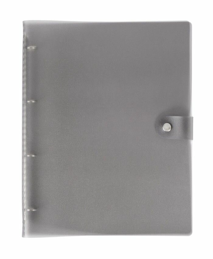 Папка на кольцах А4 DPSkanc "Серая" на кнопке, 250х320х25 мм
