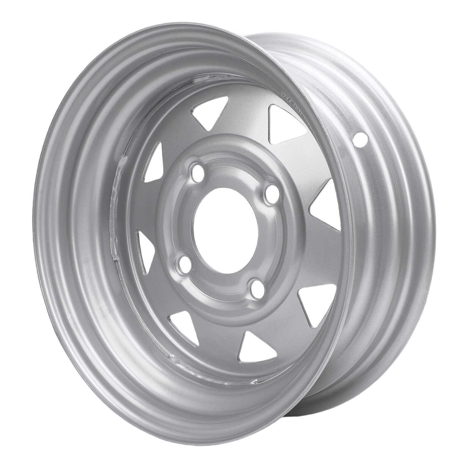 Обод колеса прицепа 12 дюймов, серебристый цвет 12x4 4-114.3 Замена обода колеса прицепа для грузового судна