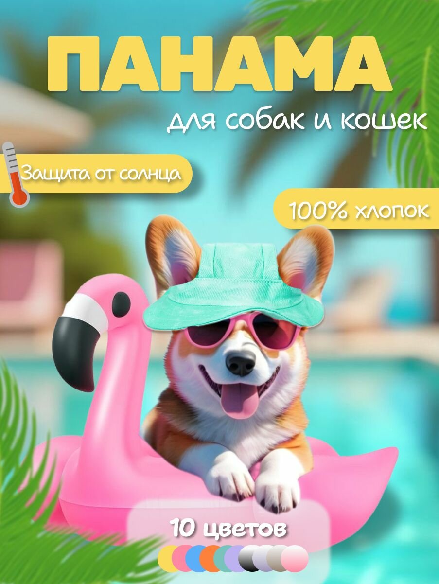 Панама для собак и кошек / кепка для животных / головной убор от солнца