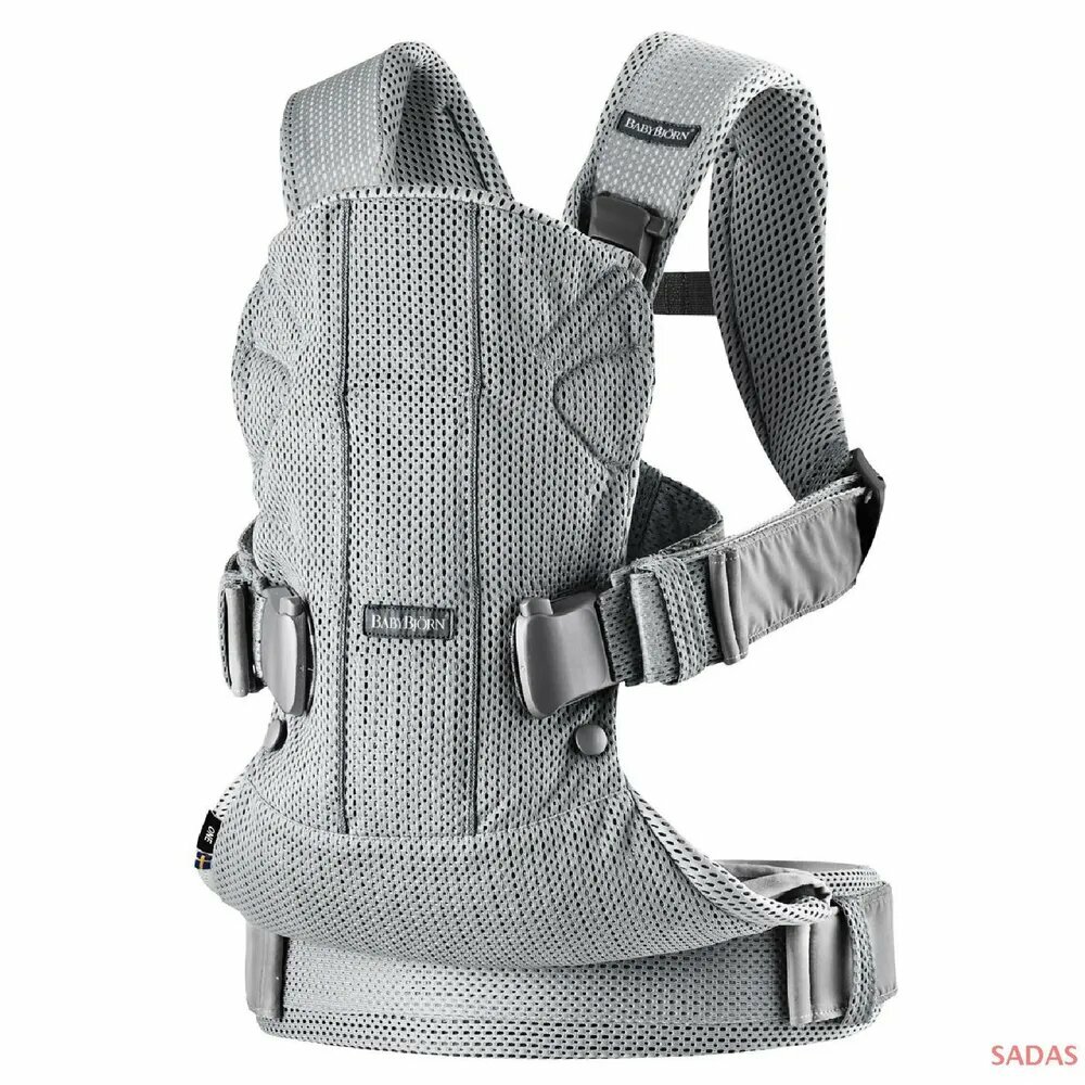 Кенгуру переноска для детей BabyBjorn One Air 3D Mesh кенгуру для новорожденных с 0/ Хипсит-рюкзак 3 положения, светло-серый