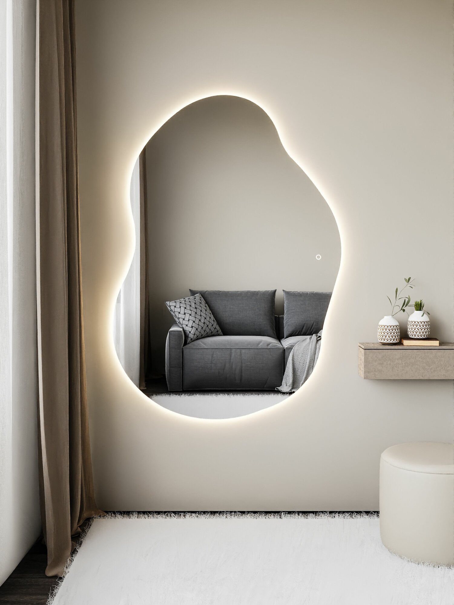 Зеркало настенное 150х110 см. BLX MIRROR М1 фигурное сенсорное